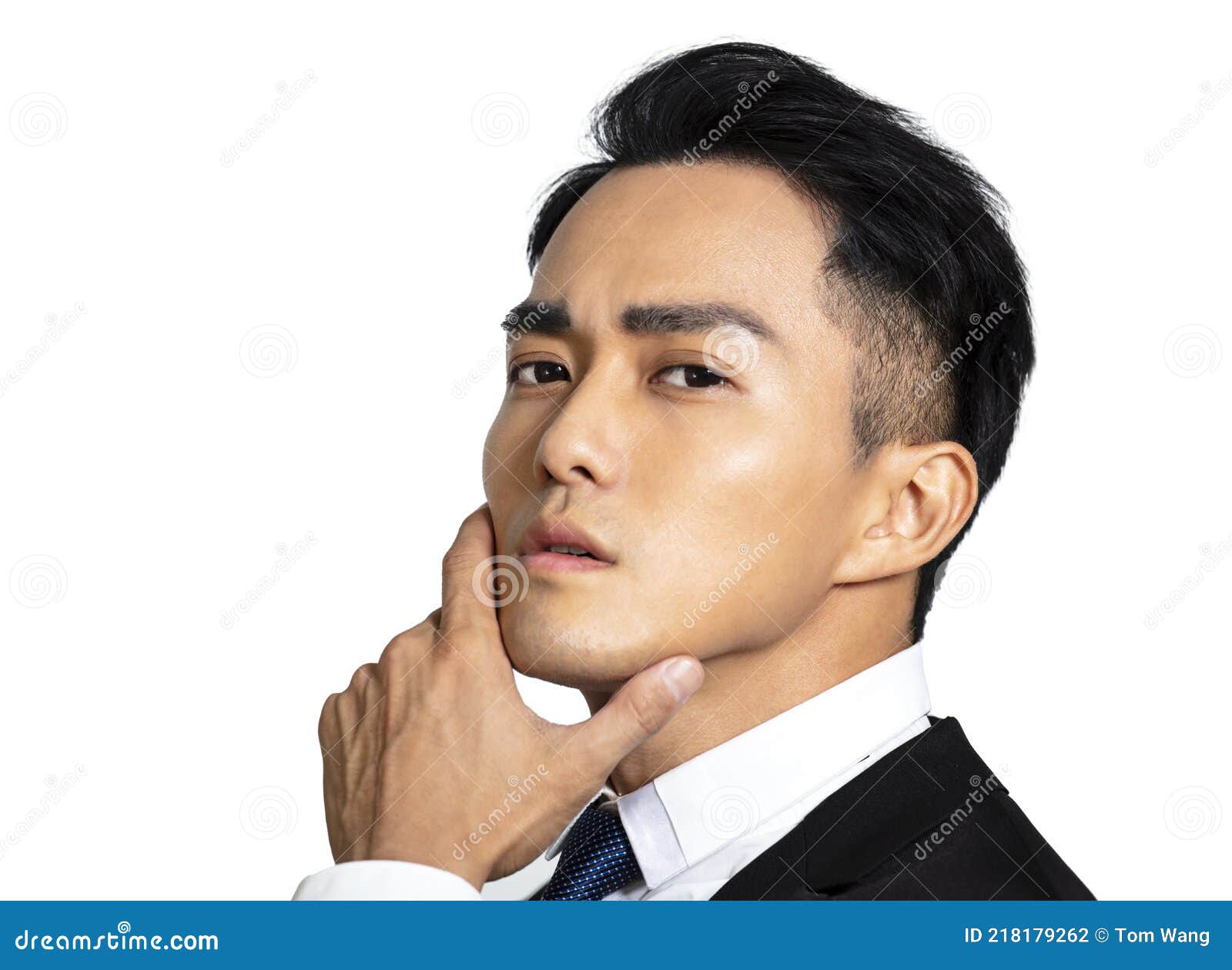 Closeup Handsome Young Man Face Stock Photo - Image of business ...