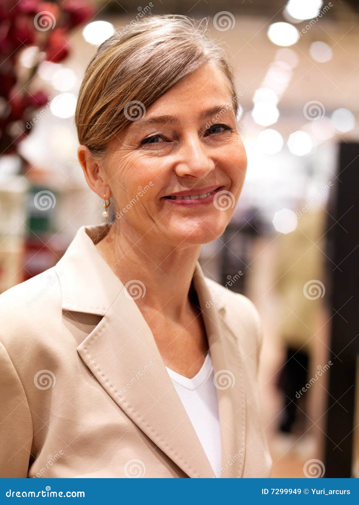 Closeup Of Happy Mature Woman Smiling Stock Image Image Of Color