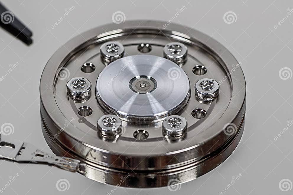 Closeup on hard disk stock photo. Image of spindle, white - 80530774
