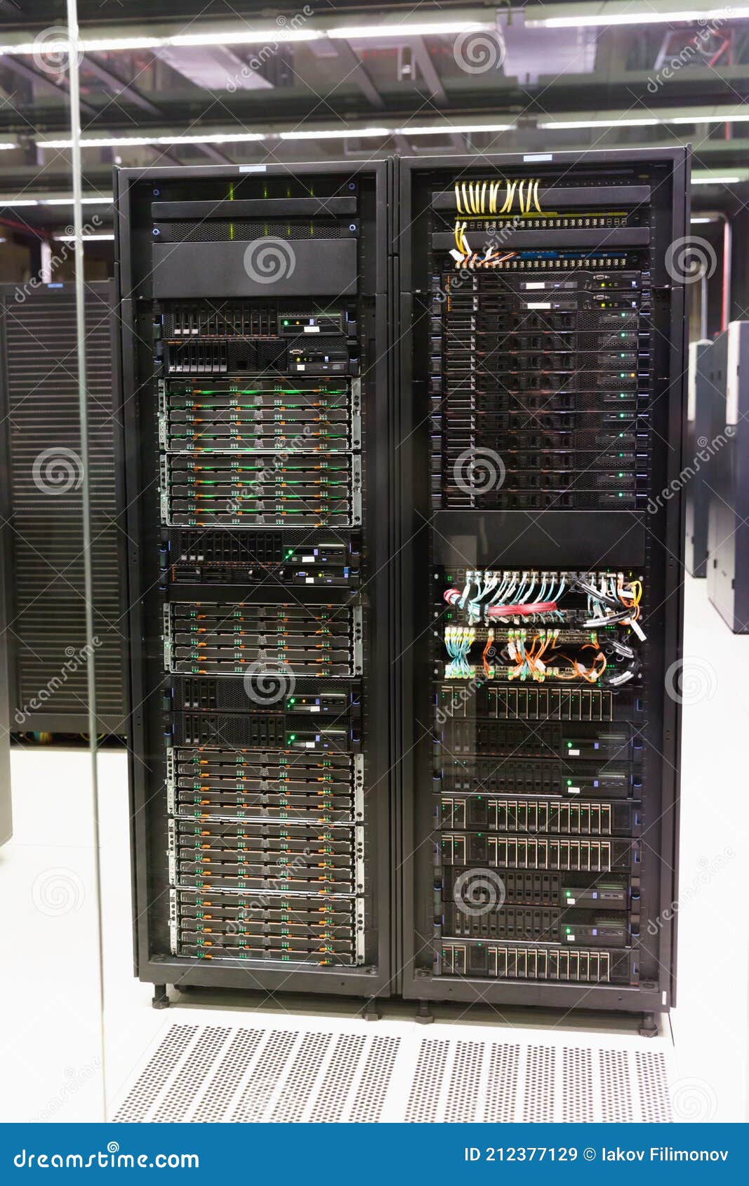 Closeup of Hardware of Data Center Stock Image - Image of device ...
