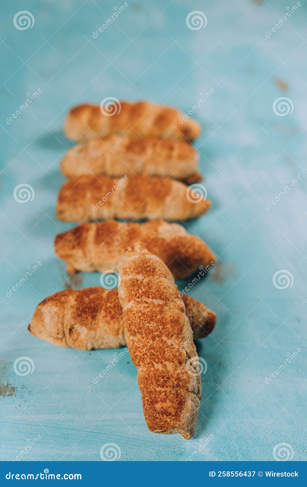Closeup of Hashasli Mercimekli Citir Borek on a Blue Surface Stock ...