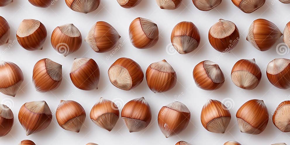A Closeup of the Hazelnuts Texture, Showcasing Their Smooth and ...