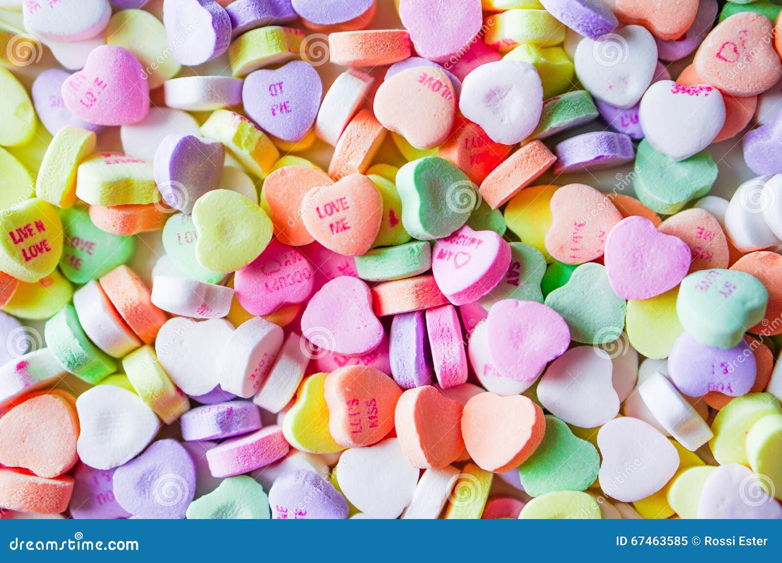 Closeup of Heart Candies with Message Stock Image - Image of food ...