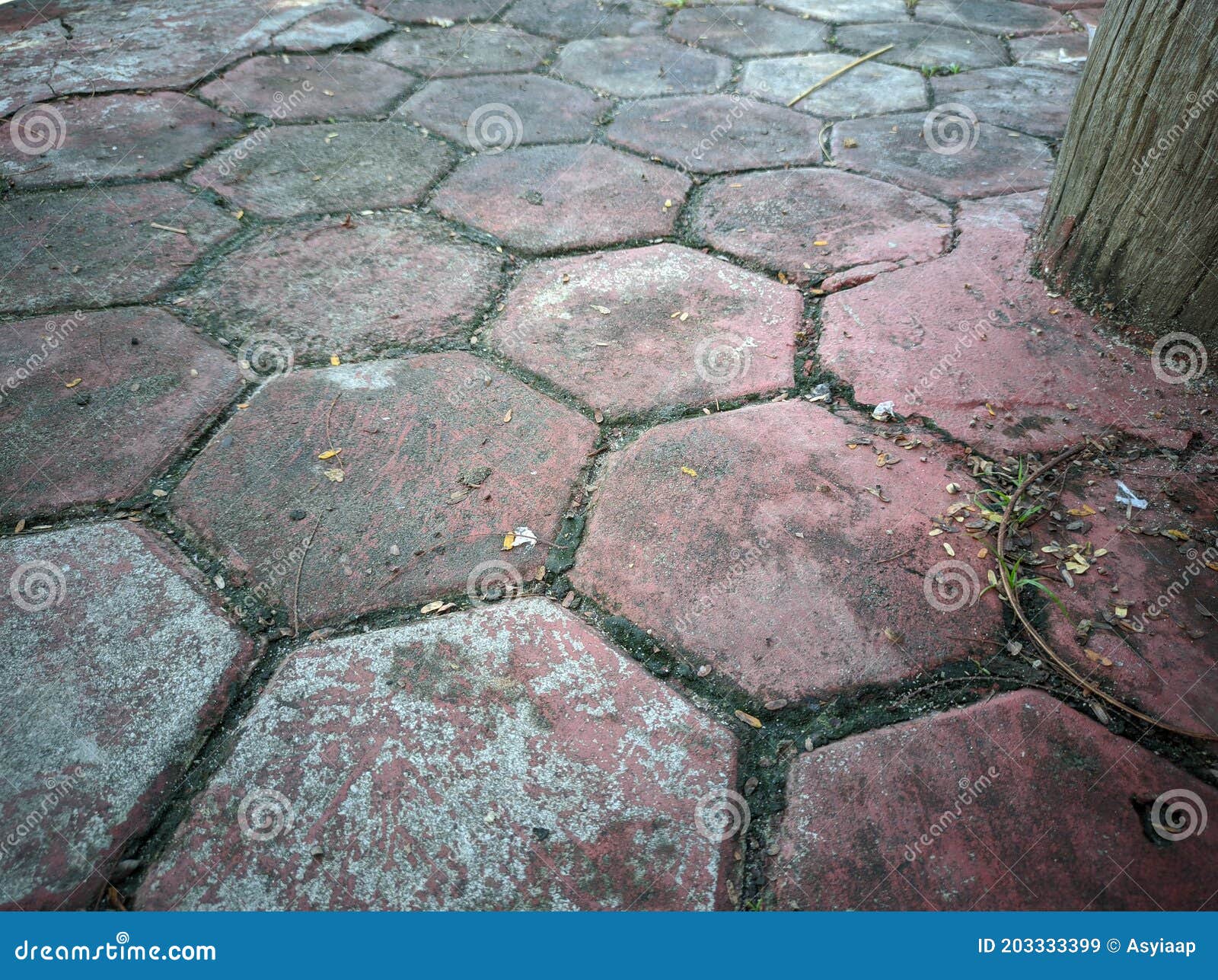 Closeup of Hexagon Brick Floor Texture Background Stock Image - Image ...
