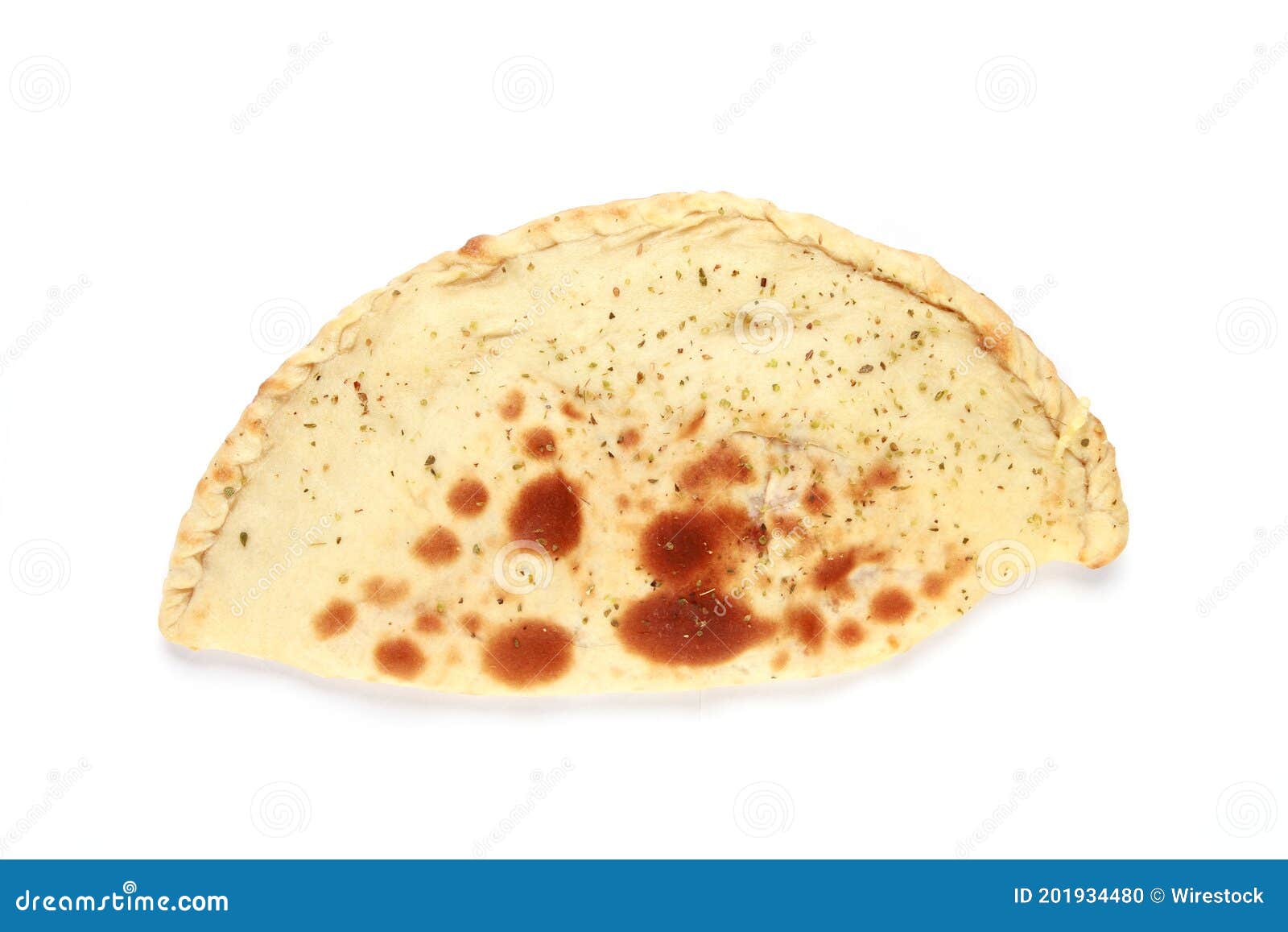 Closeup High Angle Shot of a Folded Pizza on a White Surface Stock ...