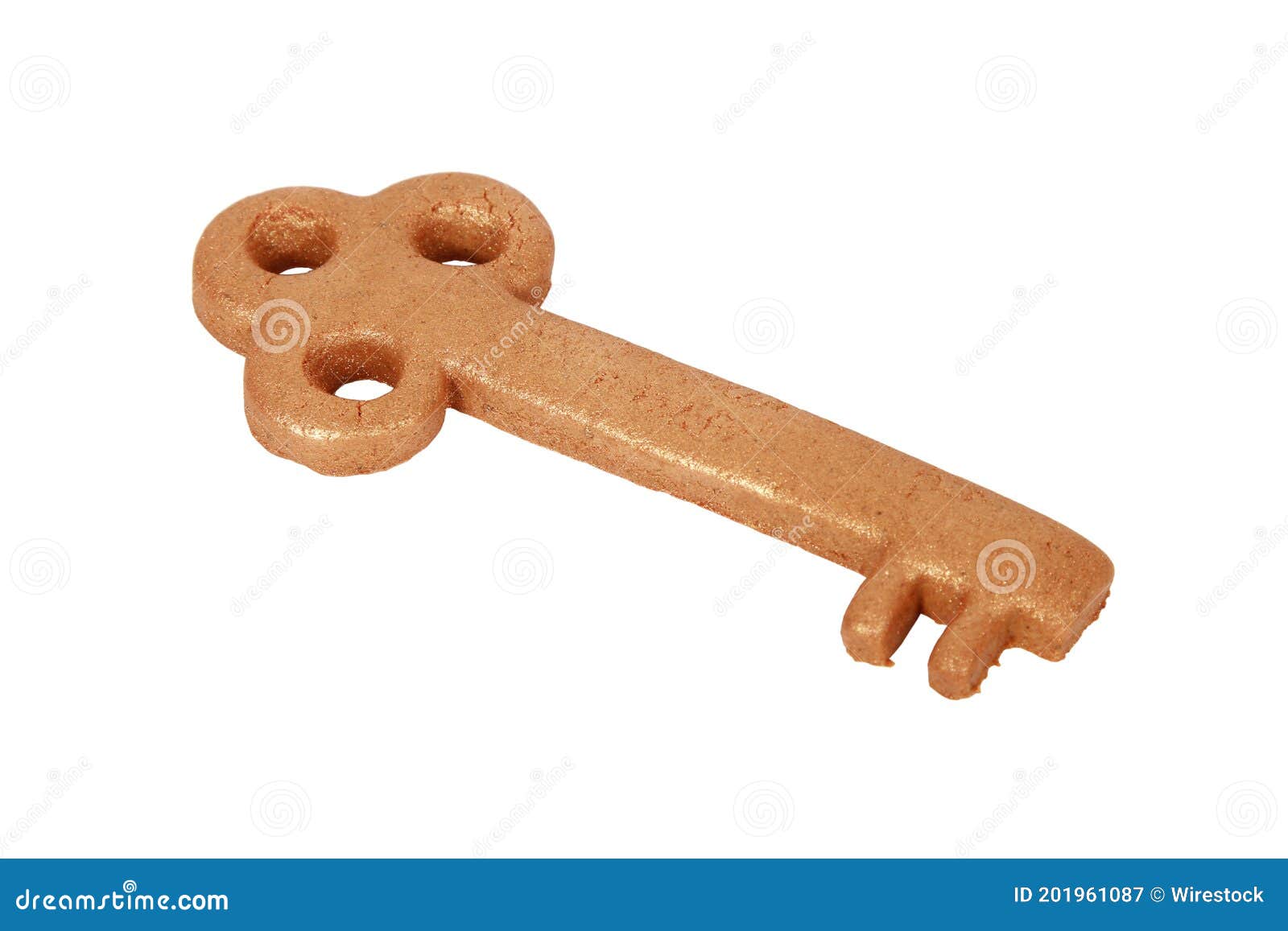 Closeup High Angle Shot of a Key-shaped Biscuit on a White Surface ...