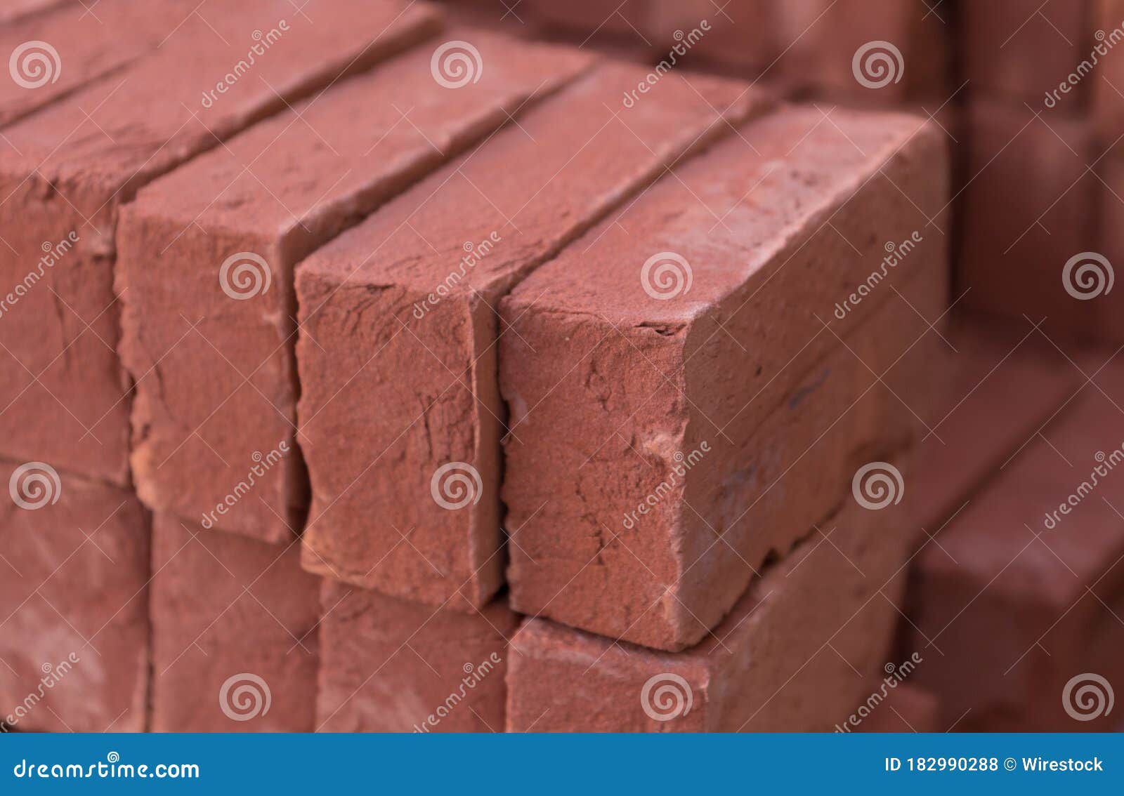 Closeup High Angle Shot of Red Bricks As Building Materials Stock Photo ...