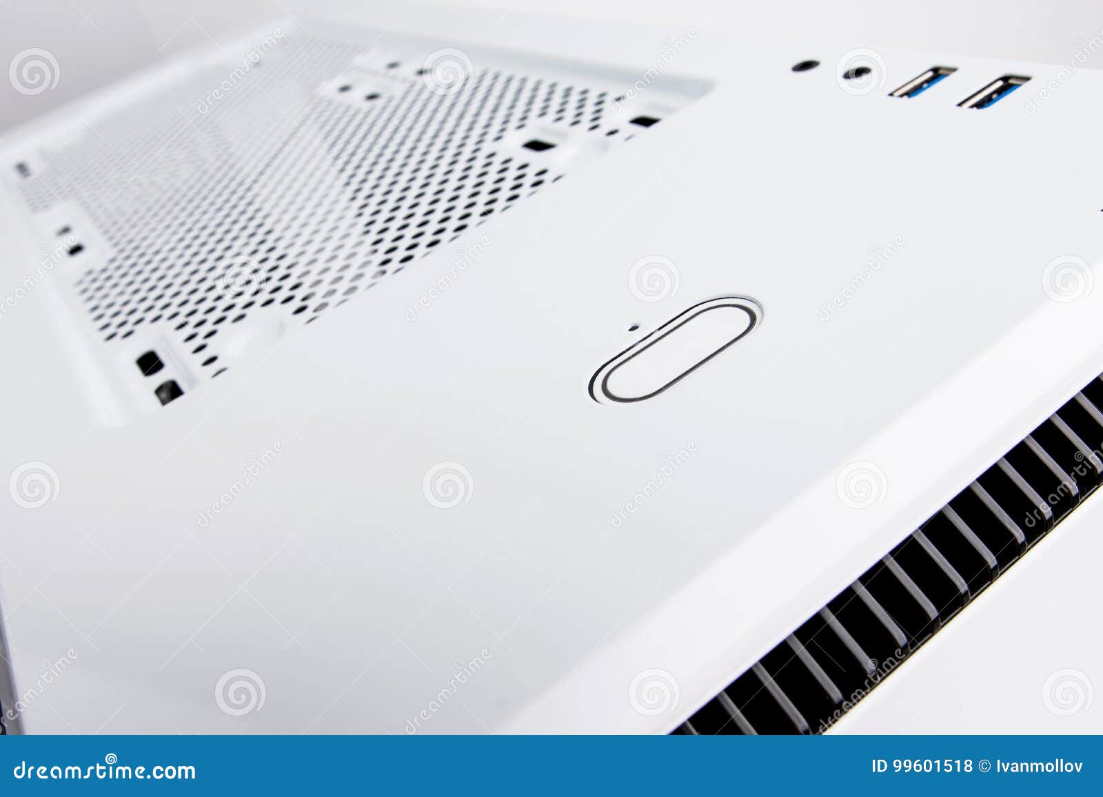 White and Black Computer Case Closeup Stock Photo - Image of power ...