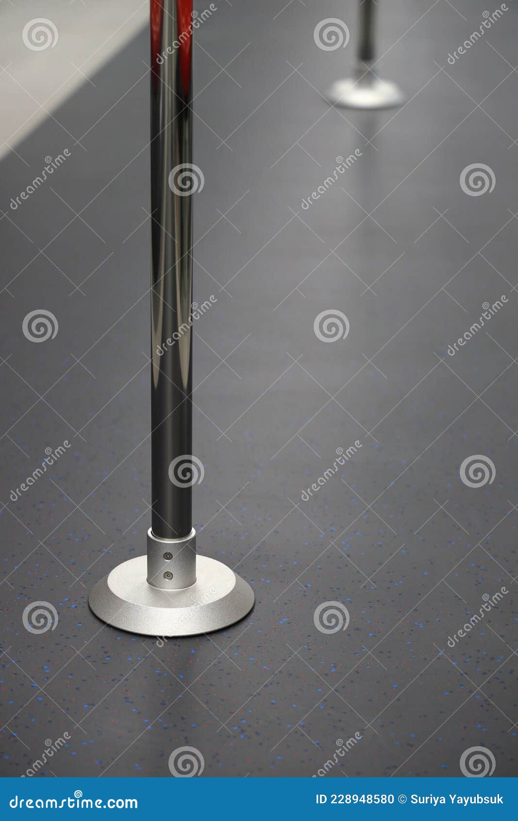 Closeup Holding Handrail ( Grip ) for Standing Passengers Fix on Floor ...