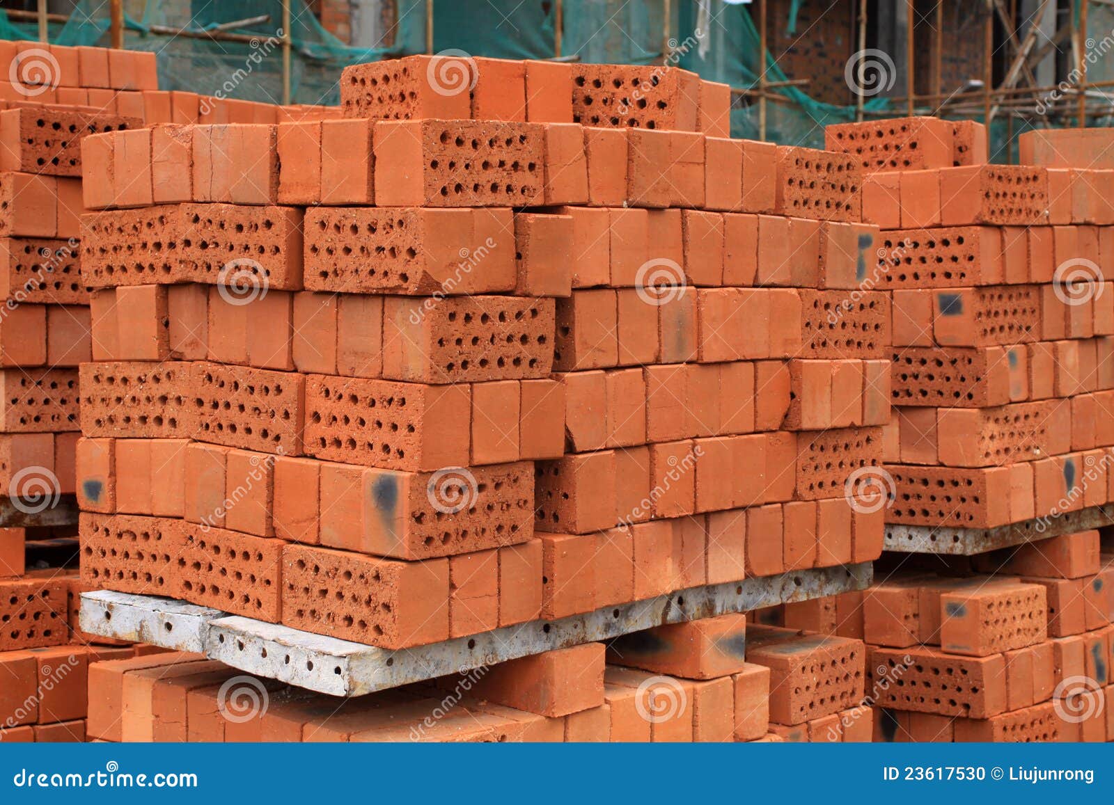 Closeup of hollow brick stock photo. Image of brick, stack - 23617530