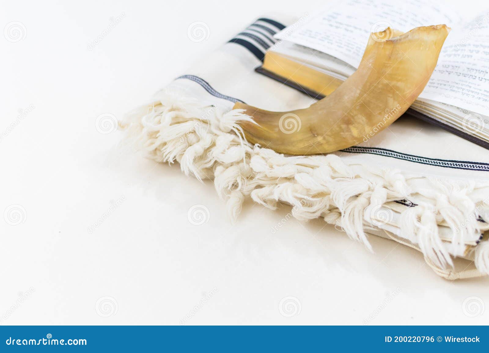 Closeup of the Horn and the Machzor on the Prayer Shawl Stock Photo ...