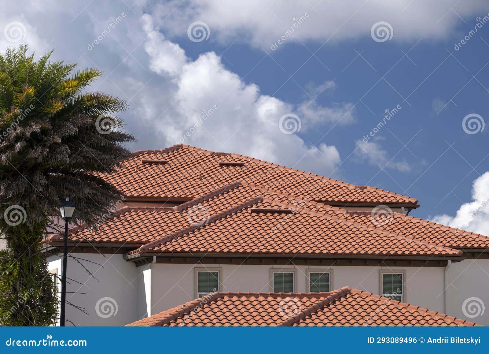 Closeup of House Rooftop Covered with Ceramic Shingles. Tiled Covering ...