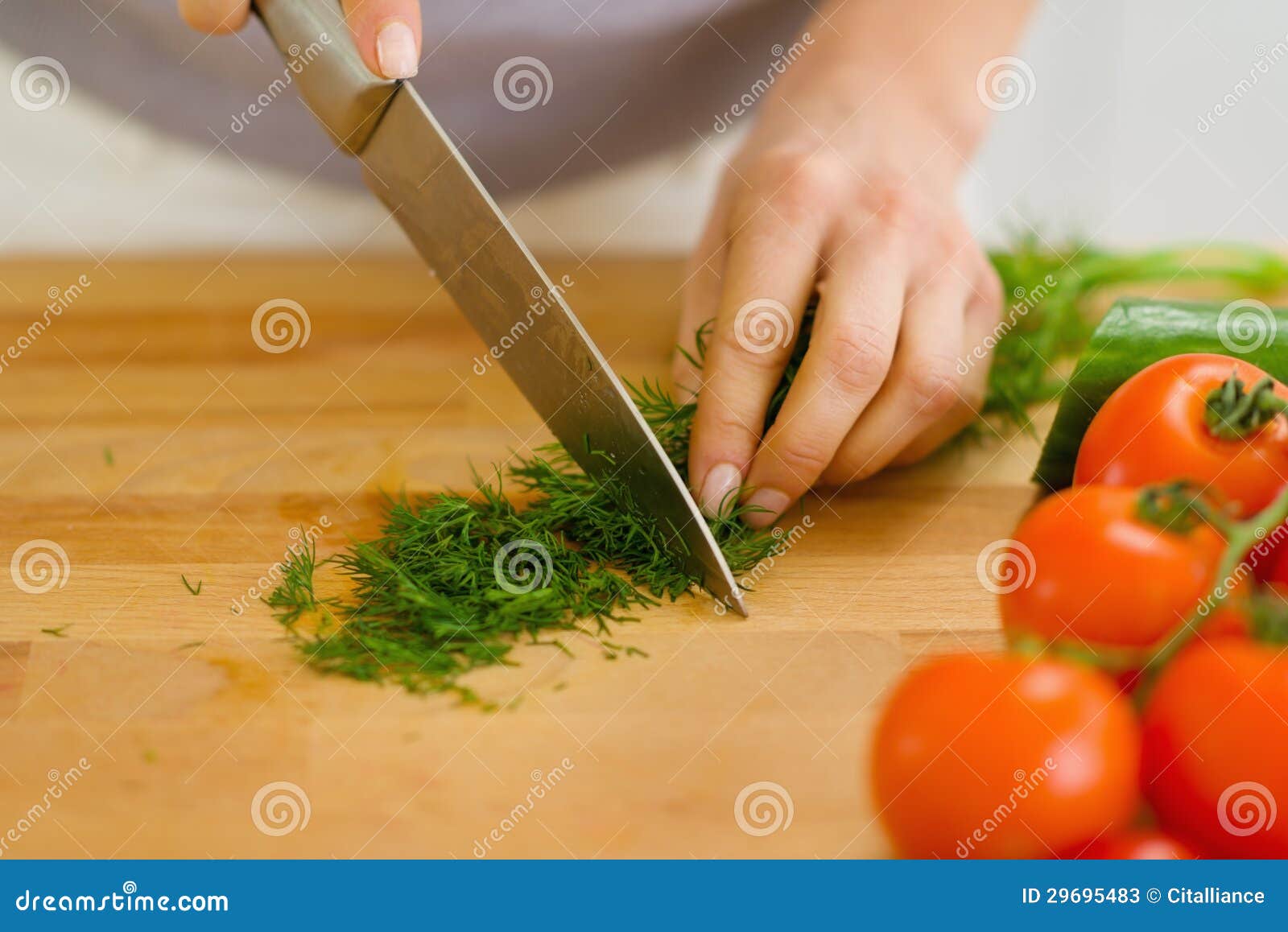 Closeup on Housewife Cutting Fresh Dill Stock Image - Image of ...