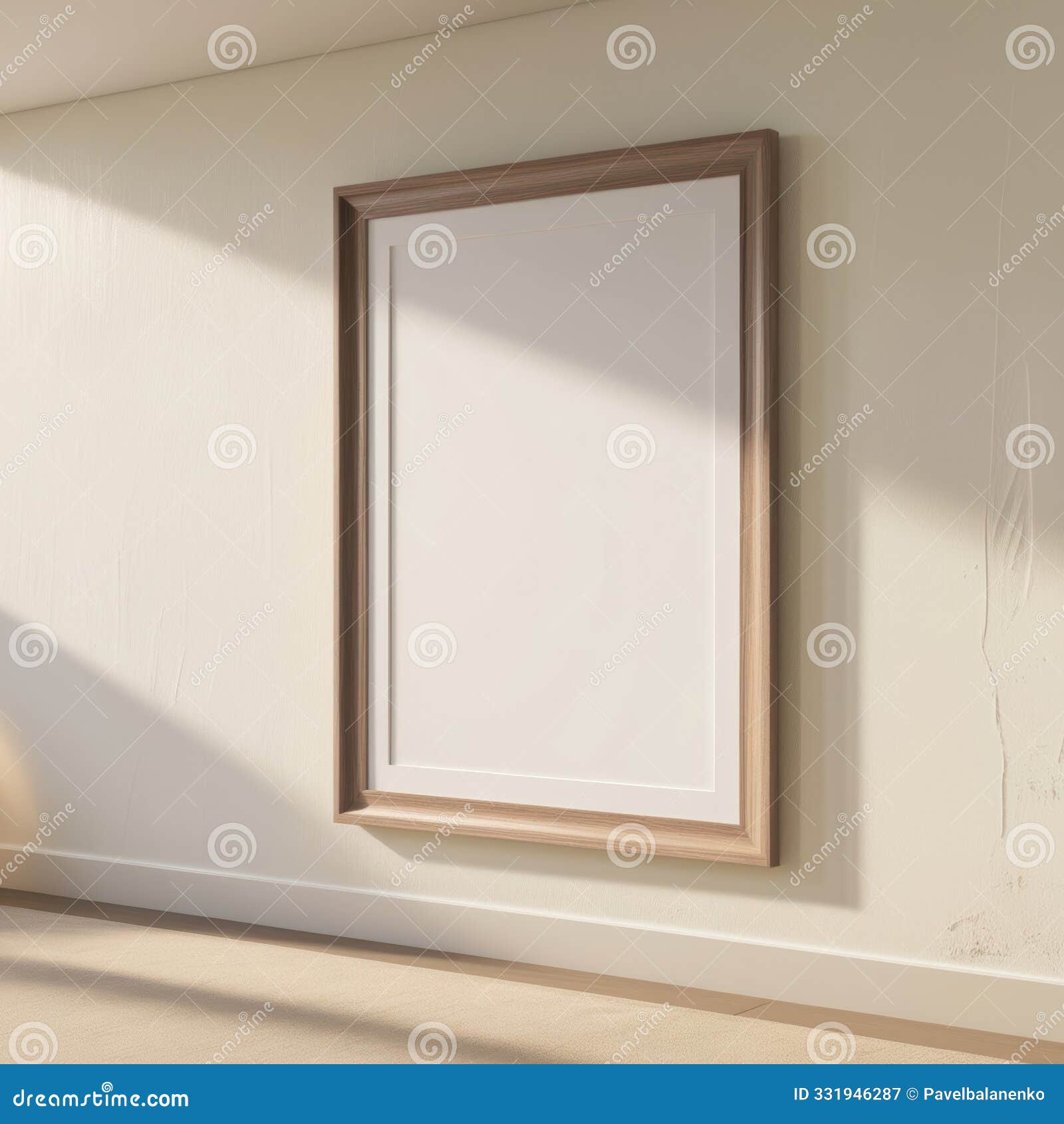 Closeup of a Huge, Empty Portrait Frame on a Blank Wall, Ideal for ...