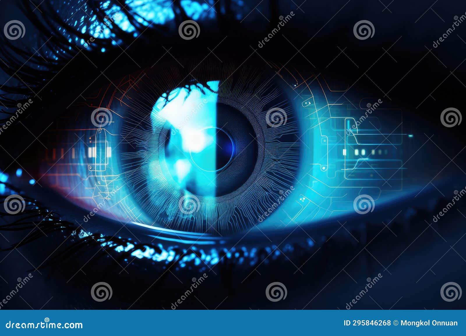 Closeup Human Eye Banner with Ample Copy Space. Highlighting Lasik ...