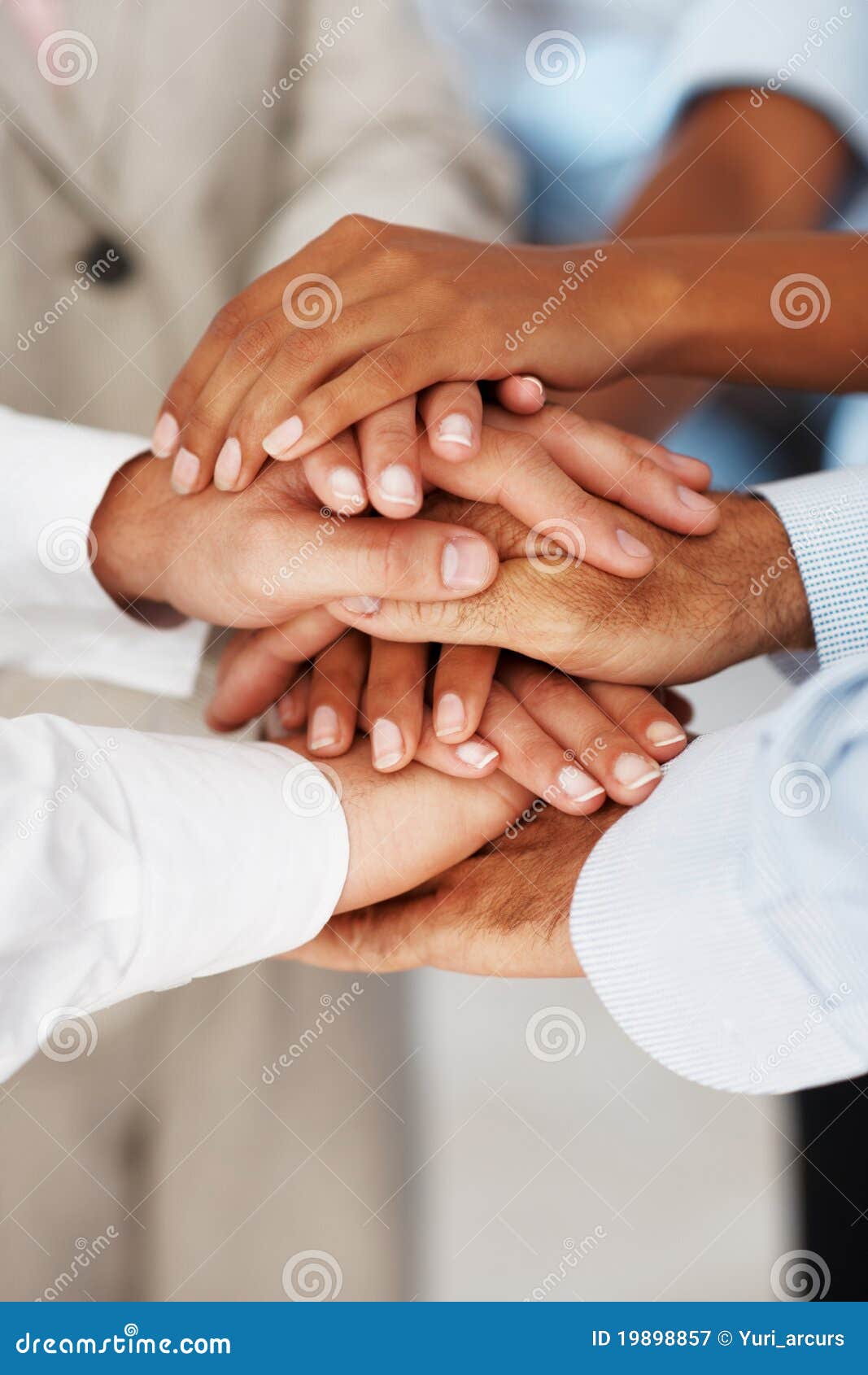 Closeup of Human Hands Together in Unity Stock Image - Image of ...