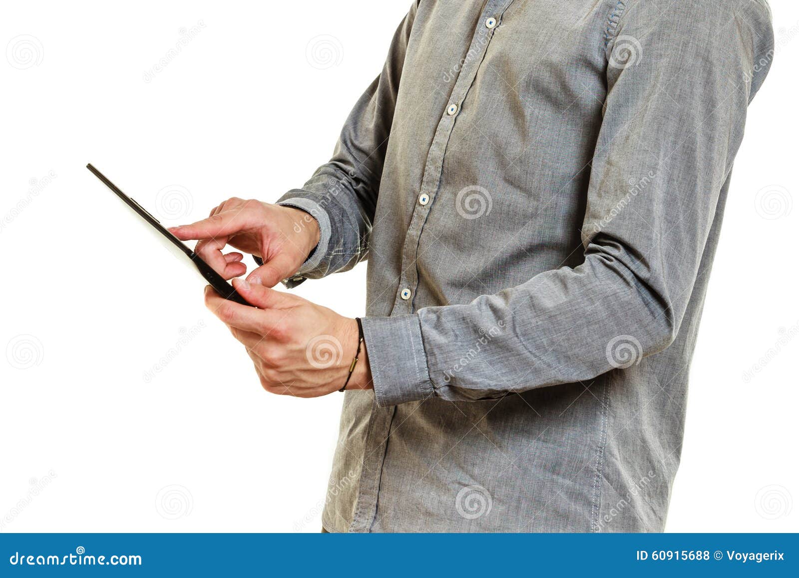 Closeup of Human Using Pc Tablet Browsing Internet Stock Photo - Image ...
