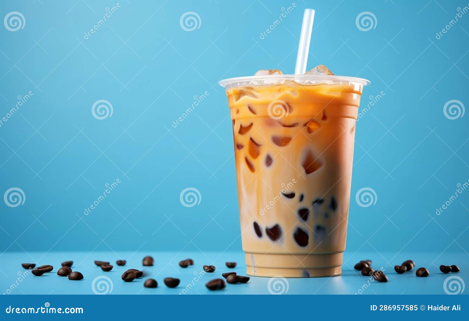 Closeup of Ice Bubble or Boba Milk Tea in Plastic Cup. Generative AI ...