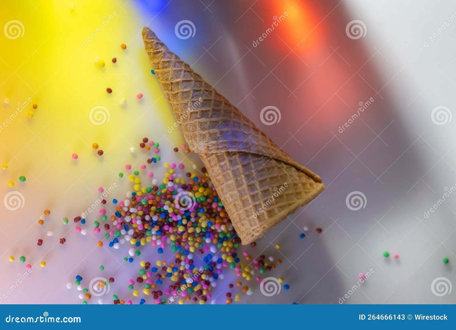 Closeup of Ice Cream Cone with Candies Stock Image - Image of candy ...