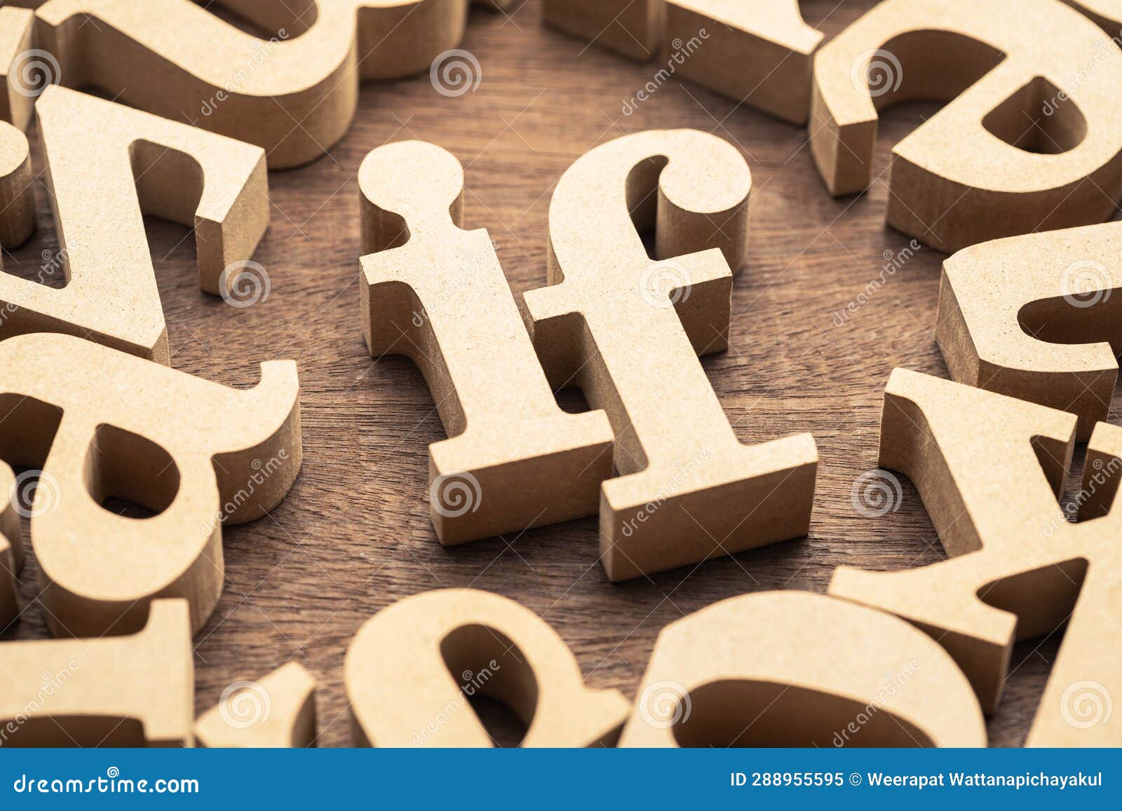 IF Word in the Group of Wooden English Alphabets Stock Image - Image of ...