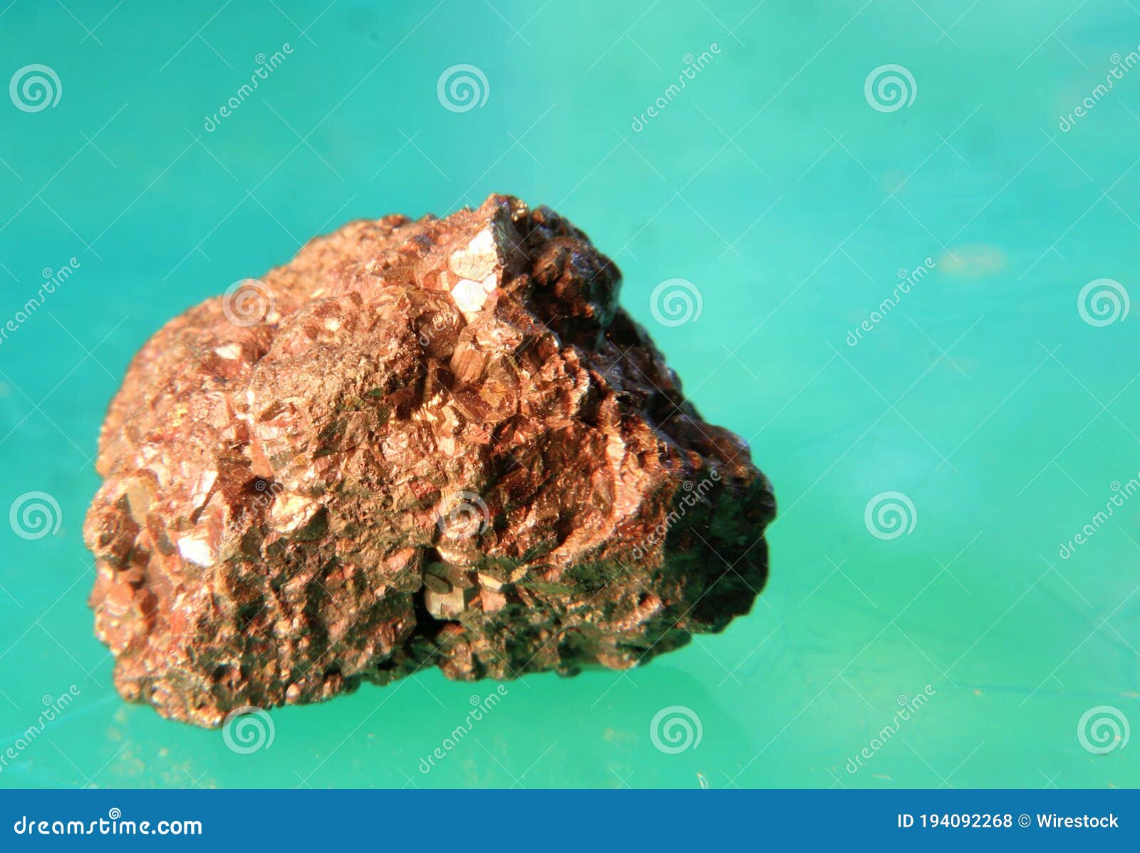 Closeup of Igneous Rock Stone on a Blue Background Stock Photo - Image ...