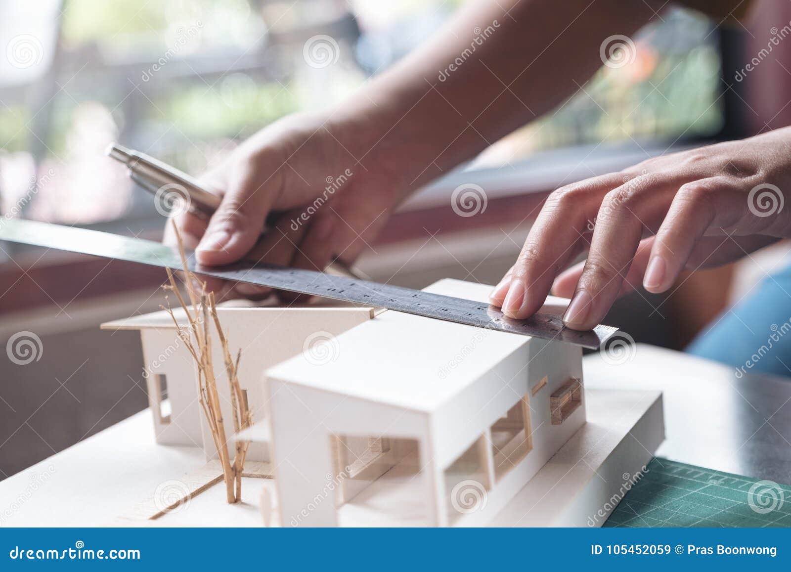 Architect Measure And Calculate Architecture Drawing, Stock Image ...