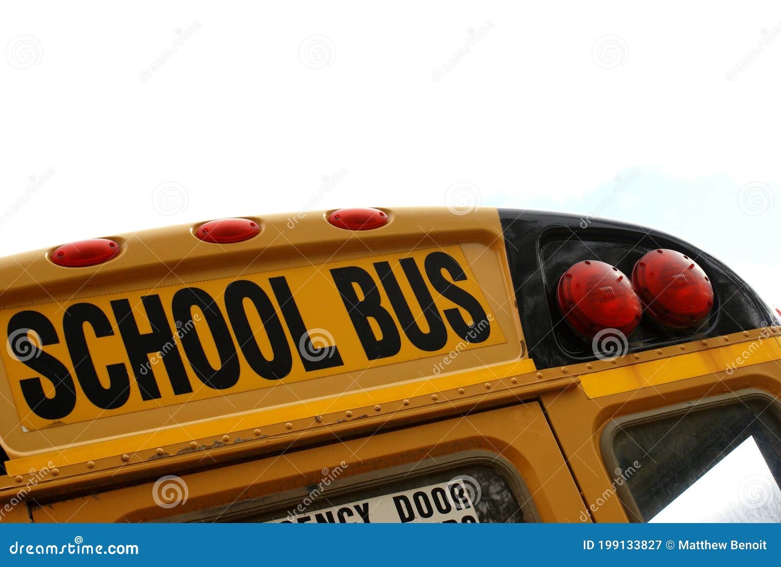Back of School Bus stock image. Image of school, student - 199133827