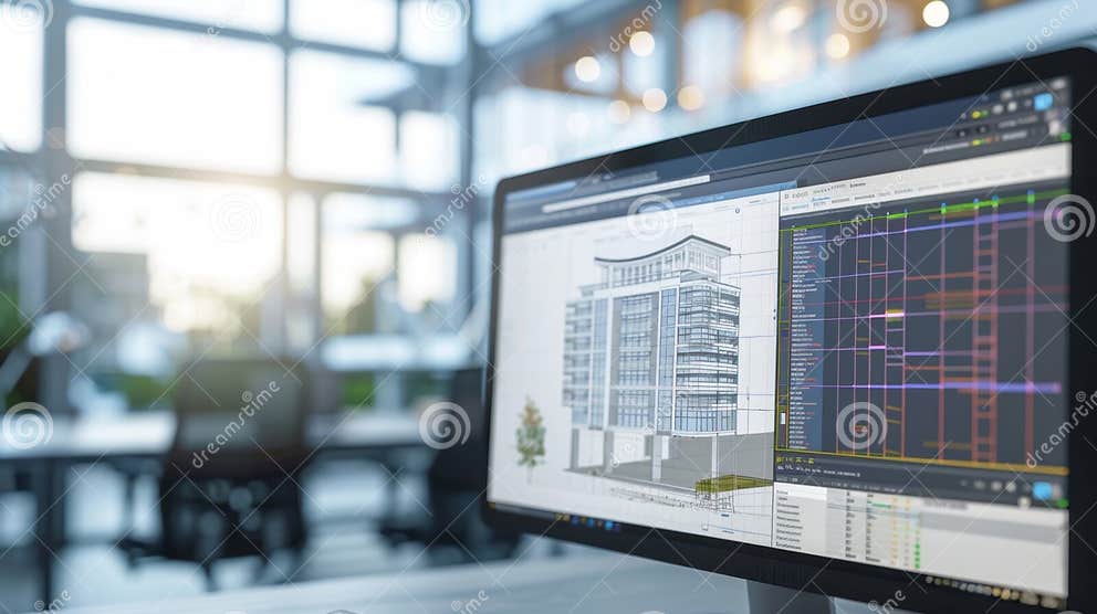 A Closeup Image of BIM Software on a Computer Screen Featuring Detailed ...