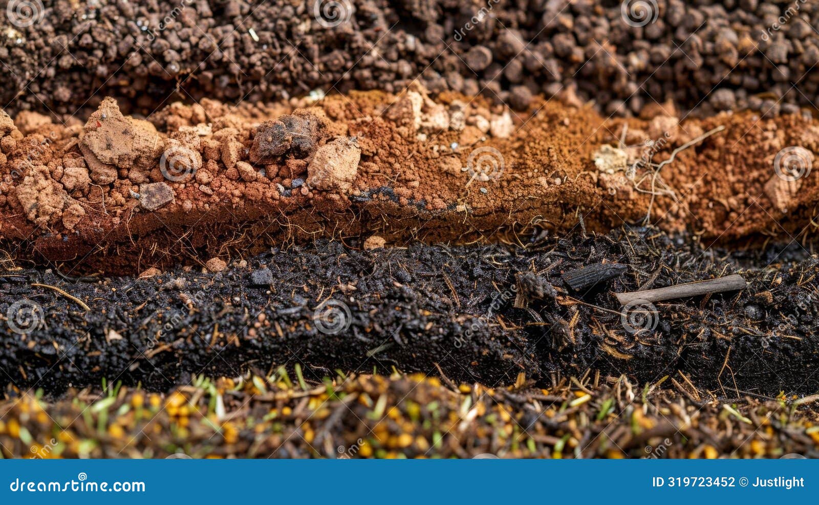 A Closeup Image of a Composting System with Layers of Organic Materials ...