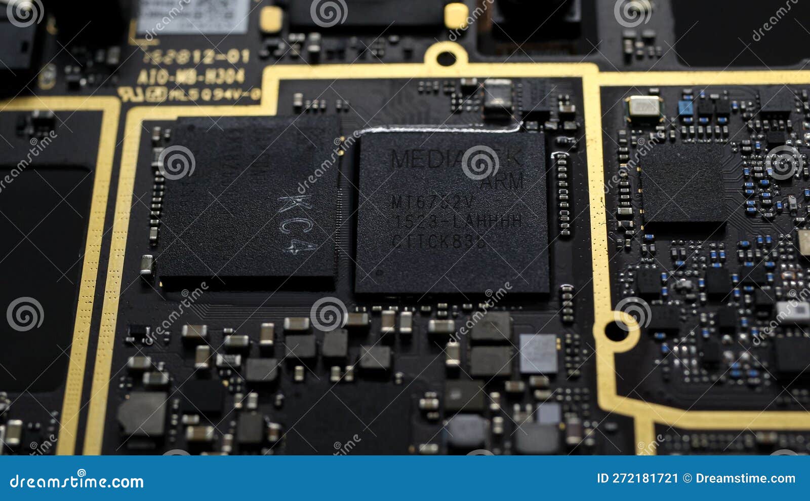 Closeup Image of a Computer Motherboard with Micro Converts Editorial ...