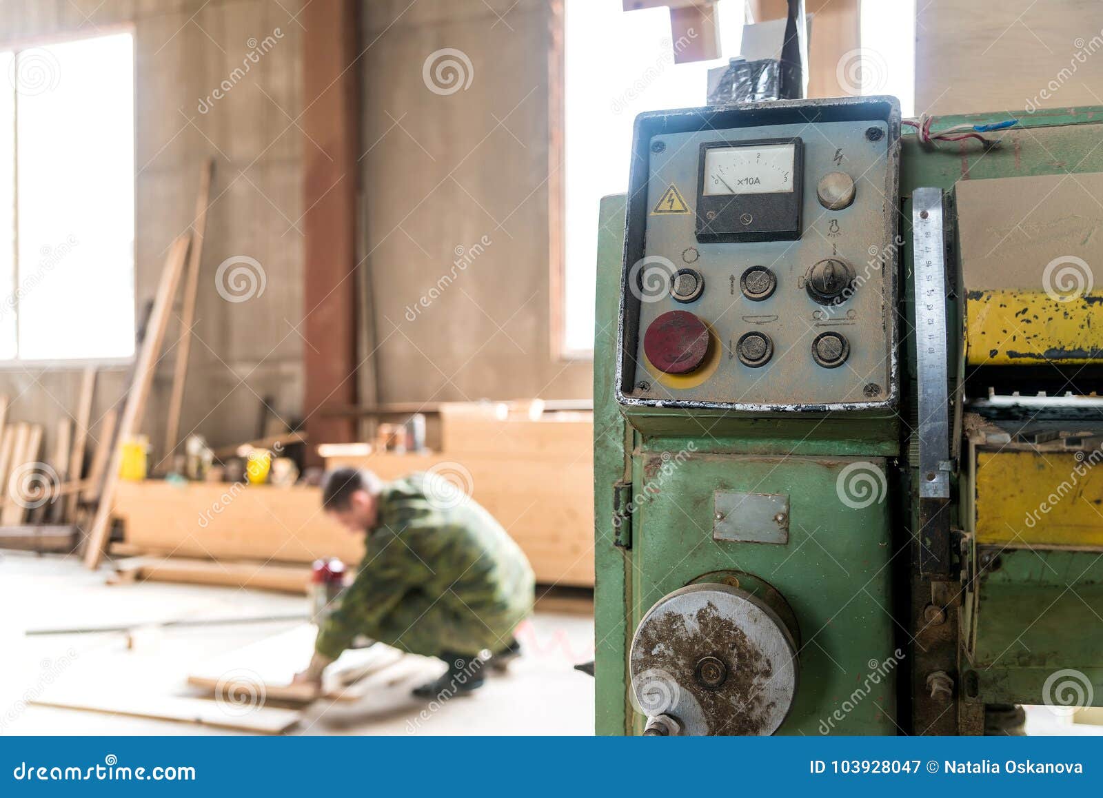 Close Up Old Control Board in Carpenter`s Stock Image - Image of ...