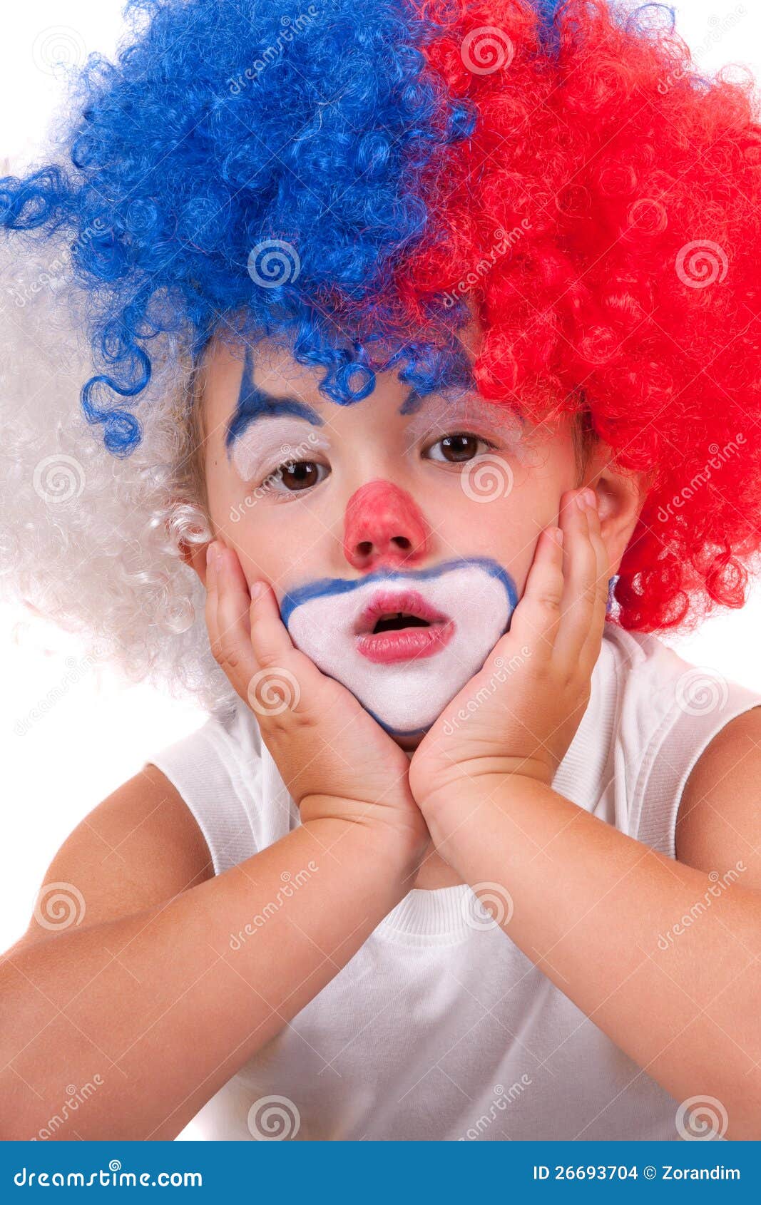 Closeup Image of the Cute Little Clown Boy Stock Photo - Image of ...