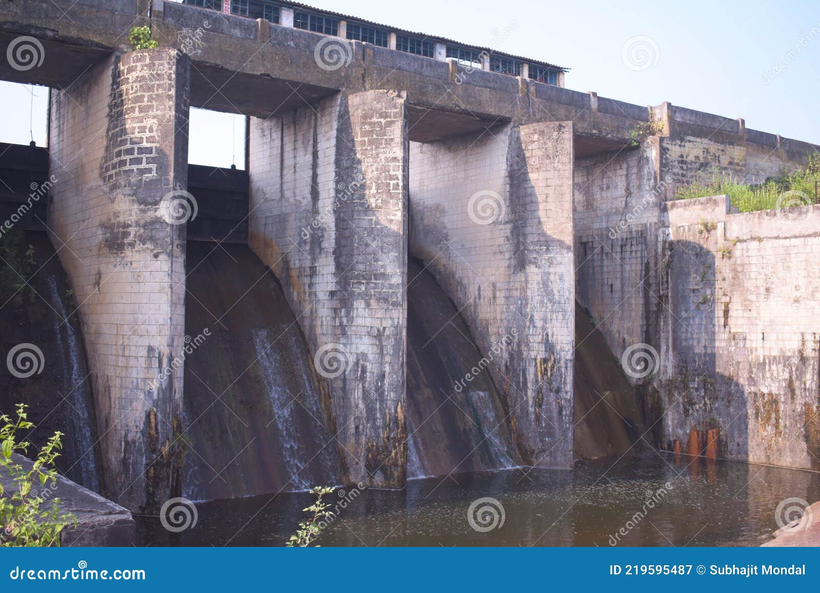 Closeup Image of a Dam with Water Flowing Gradually from it Stock Image ...