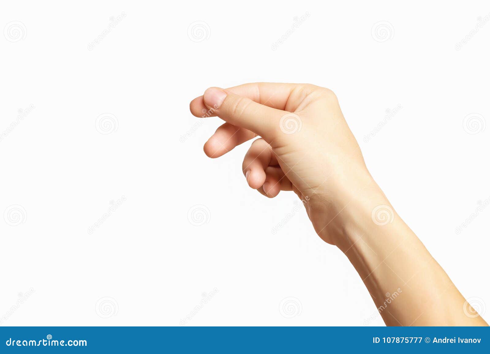 Closeup Image of Empty Female Hand Isolated at White Background. Stock ...