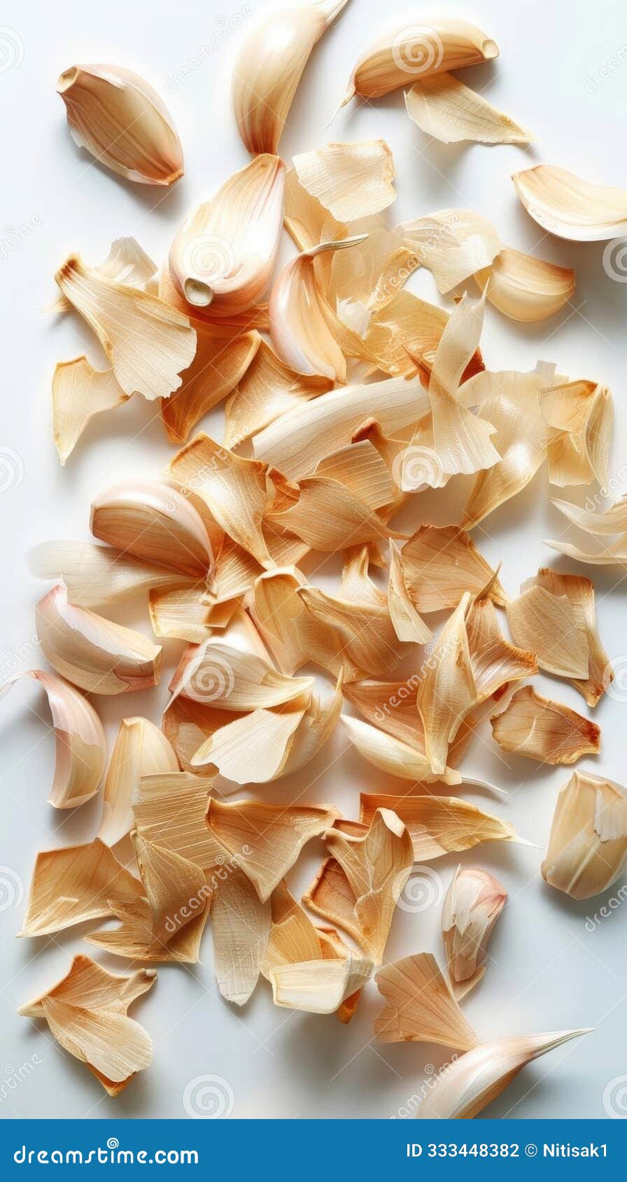 Closeup Image of Finely Sliced Fried Garlic Pieces Isolated on a White ...