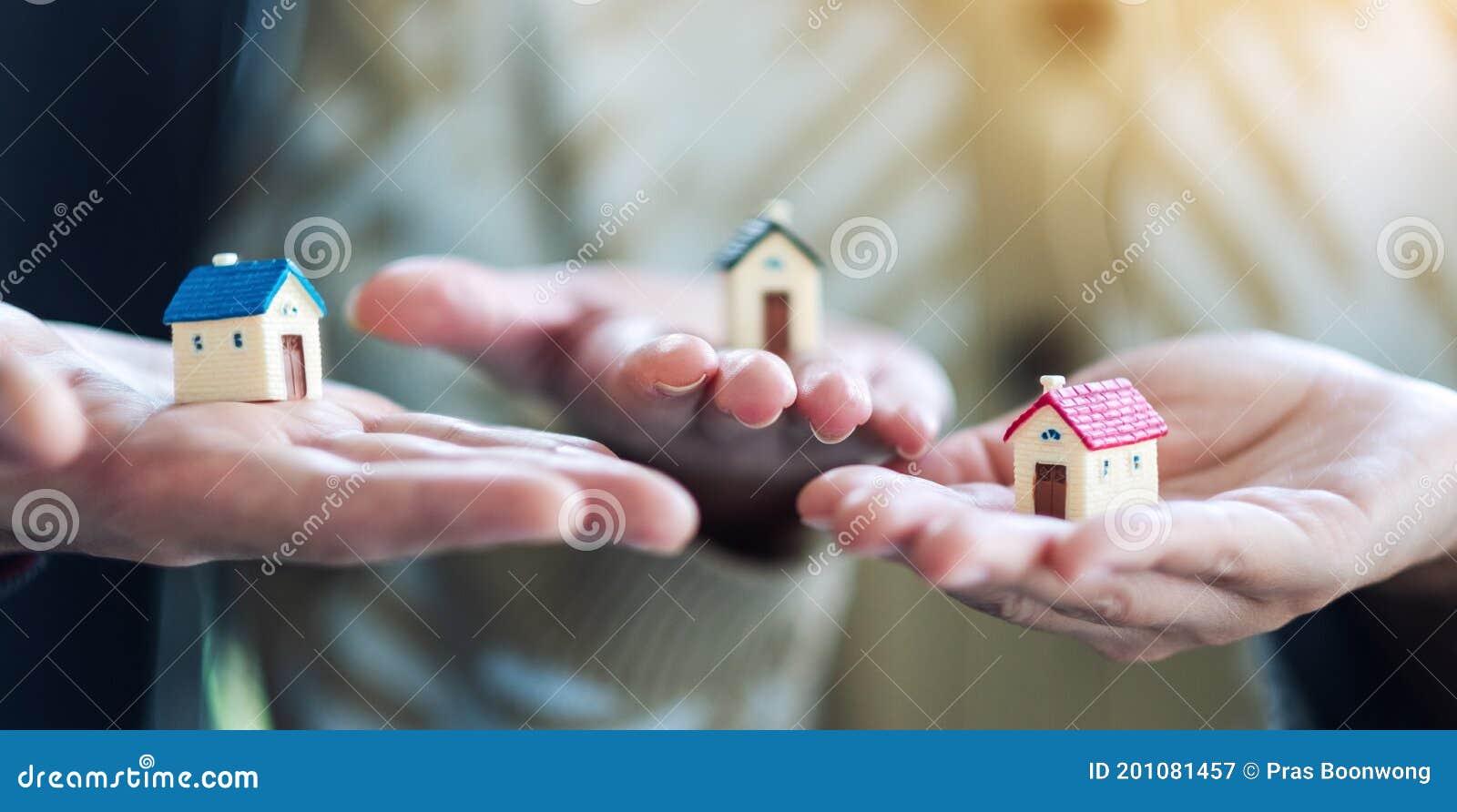 A Group of People Holding House Models in Hands Stock Image - Image of ...