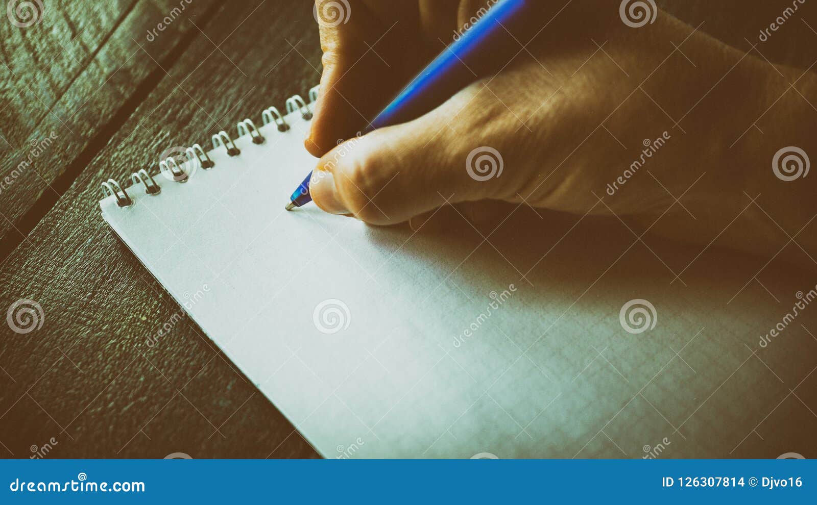 Closeup Image of Hand Writing Down on a Blank. Top View of Female Hands ...