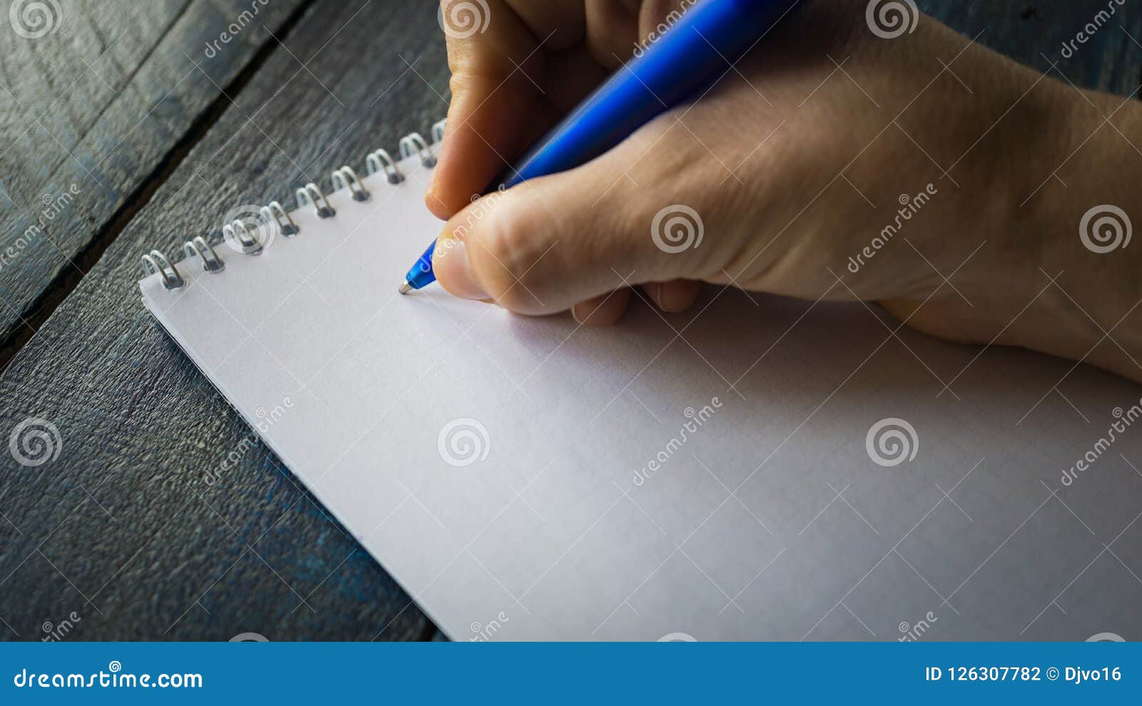 Closeup Image of Hand Writing Down on a Blank. Top View of Female Hands ...