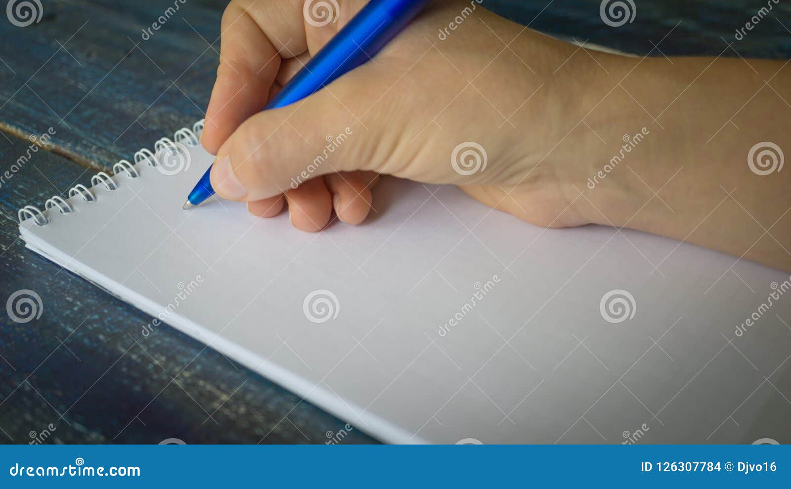 Closeup Image of Hand Writing Down on a Blank. Top View of Female Hands ...