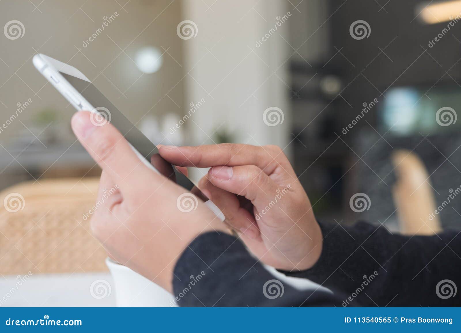 Closeup Image of Hands Holding , Using and Pointing at Smart Phone ...