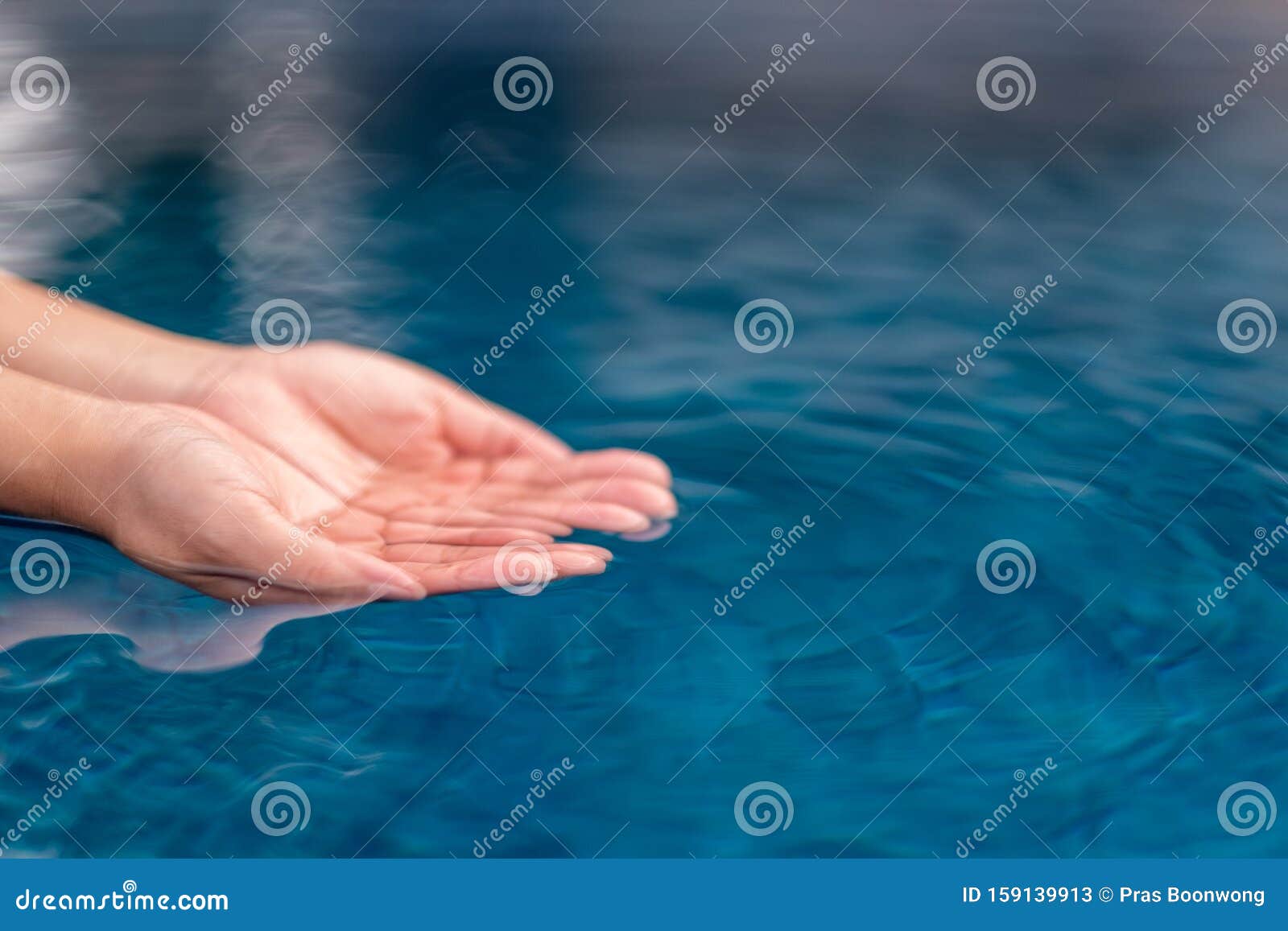 Hands scooping clear water stock image. Image of health - 159139913