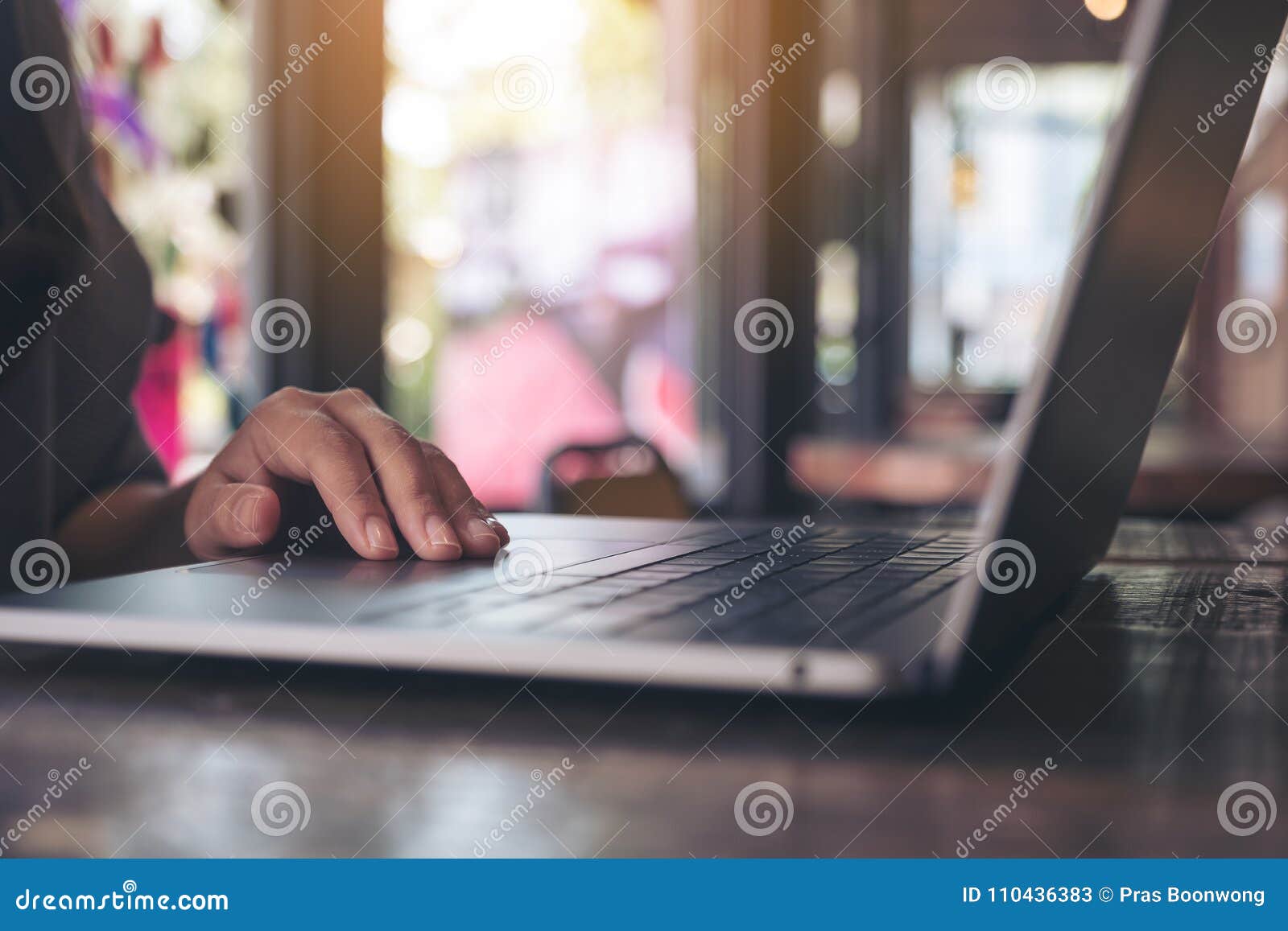 Closeup Image of Hands Working , Touching and Typing on Laptop Keyboard ...
