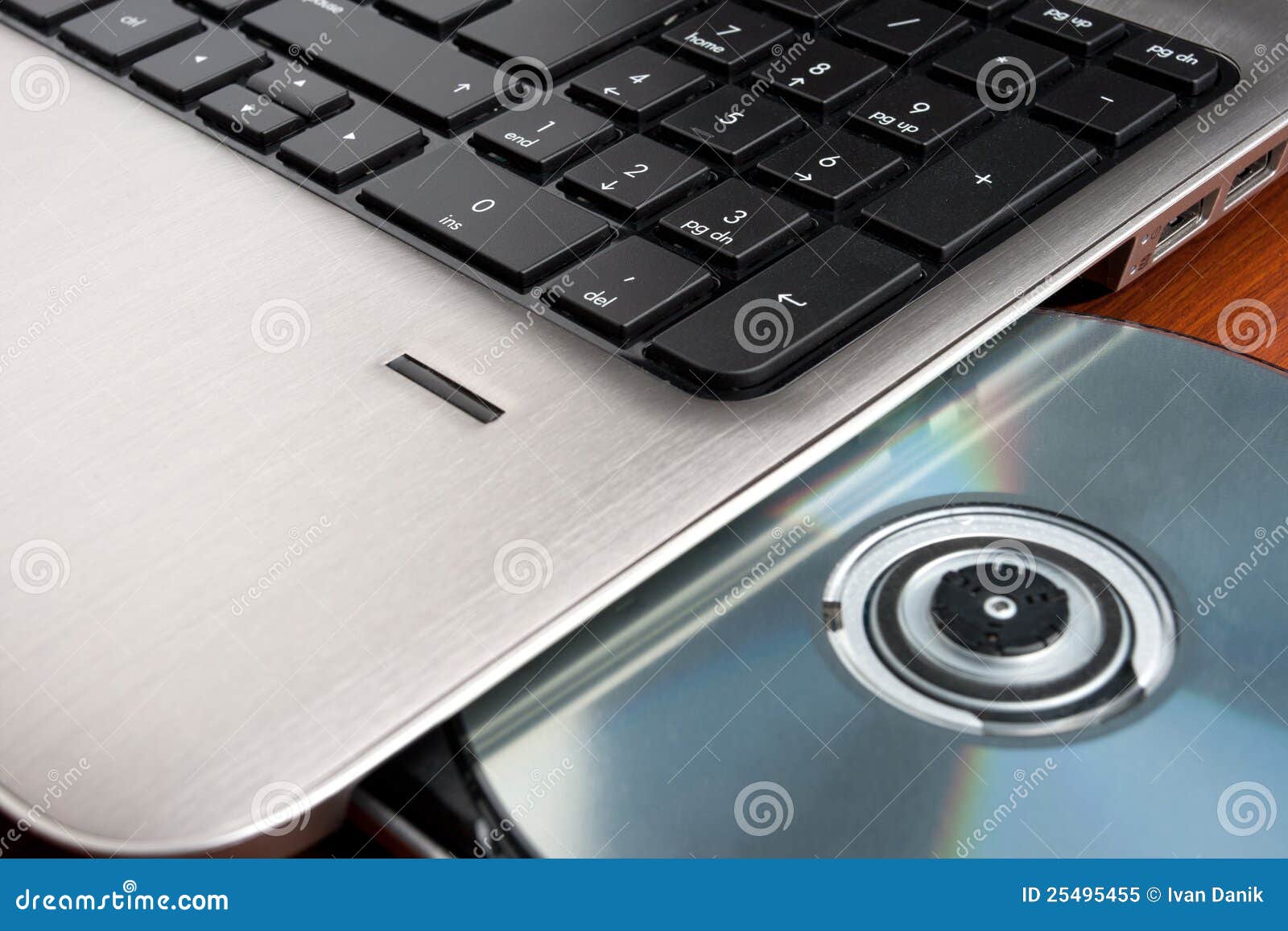Closeup Image of a Laptop and CD Stock Image - Image of multimedia ...