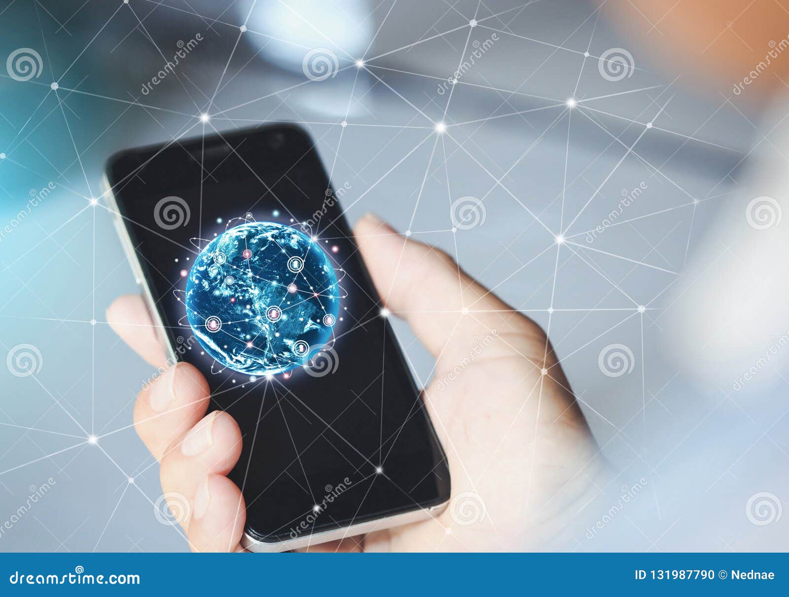 Man Hands Using a Smartphone Stock Photo - Image of blur, mobility ...