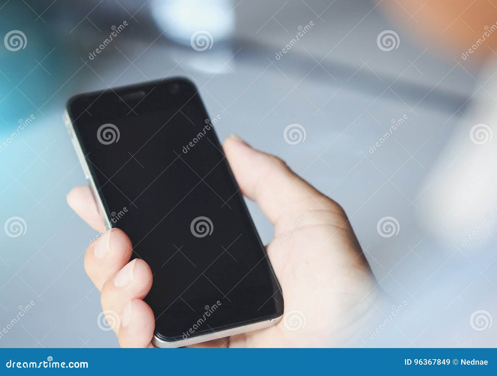 Man Hands Using a Smartphone. Stock Image - Image of smart, point: 96367849