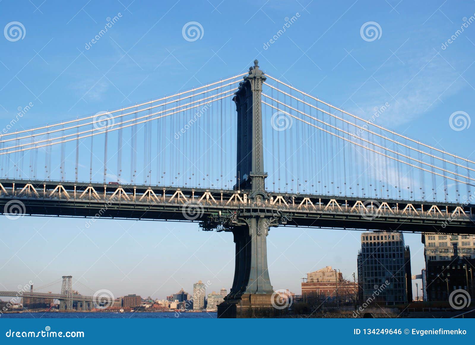 Closeup Image of Manhattan Bridge Editorial Photo - Image of city ...