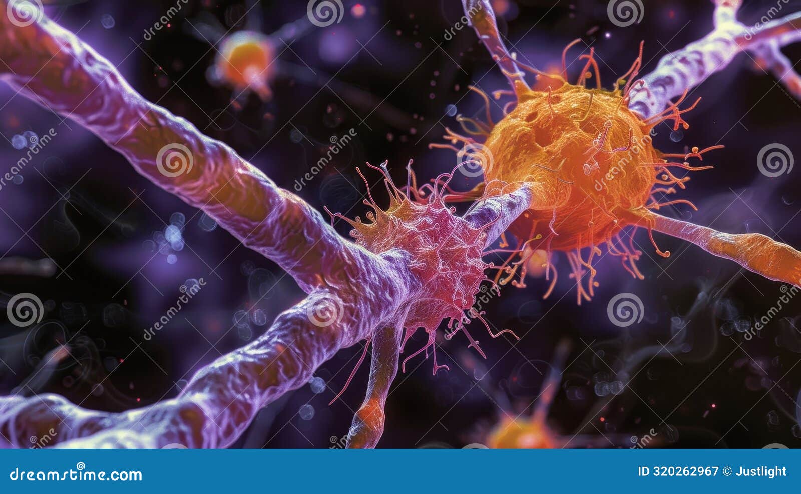 Closeup Image of a Microglia Cell Engulfing Cellular Debris in the ...