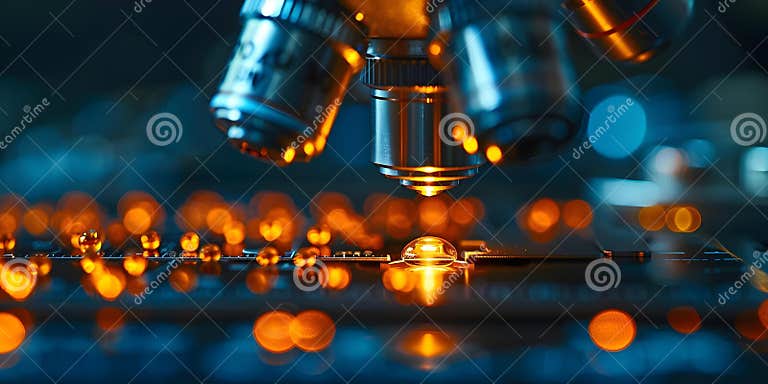 Closeup Image of a Molecule Under a Microscope in a Scientific Research ...