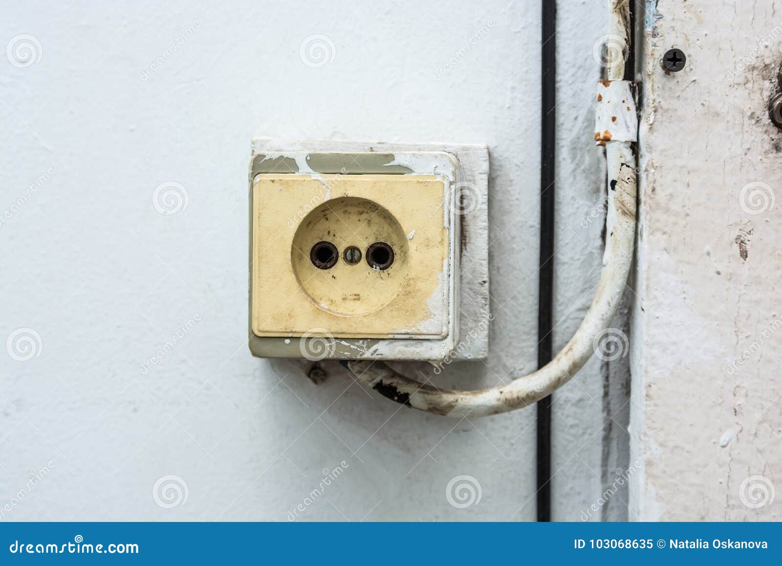 Close Up Old Outlet on the Wall Stock Image - Image of house, interior ...