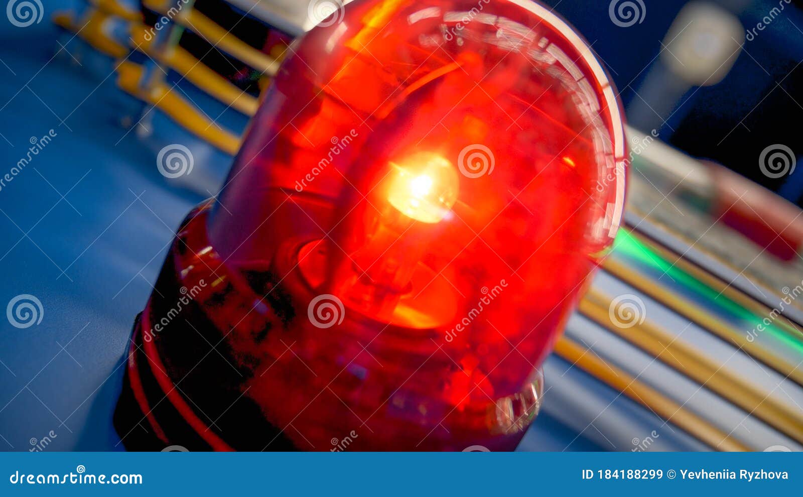 Closeup Image of Red Alarm Lights on Building Wall Stock Image - Image ...